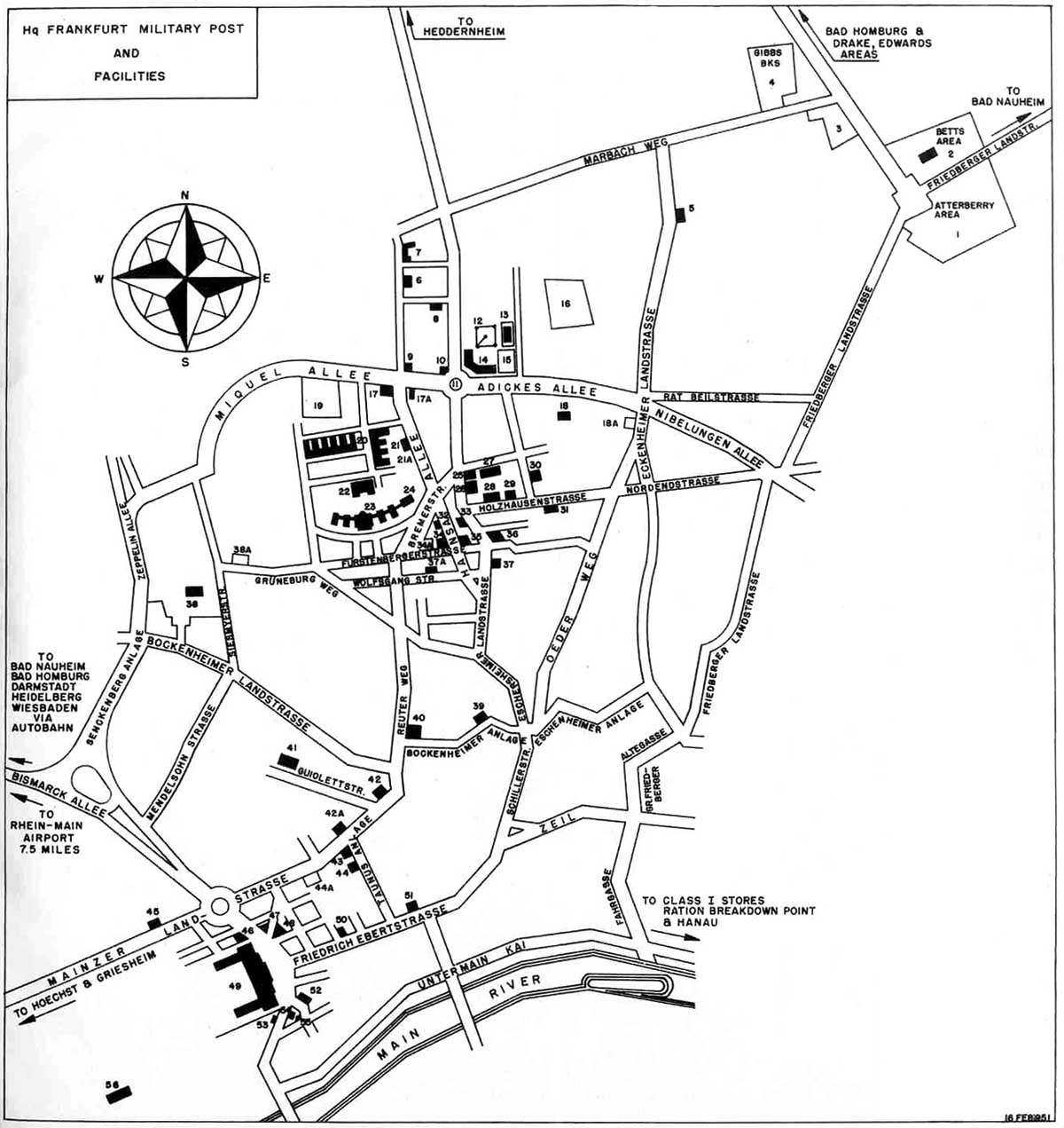 USAREUR Cities - Frankfurt MP 1951